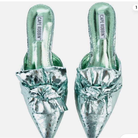 Cape Robbin | Shoes | Cape Robbin Silver Mules With Ruffled Detail ...